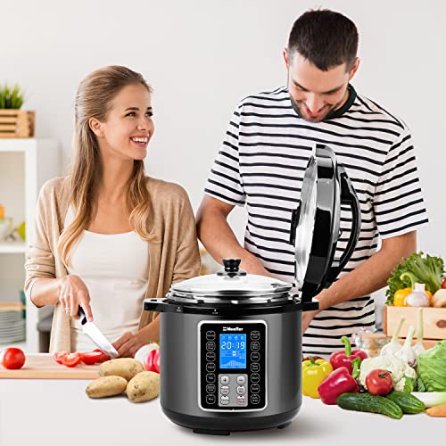 Mueller 6 Quart Pressure Cooker 10 in 1, Cook 2 Dishes at Once, Tempered Glass Lid incl, Saute, Slow Cooker, Rice Cooker, Yogurt Maker and Much More