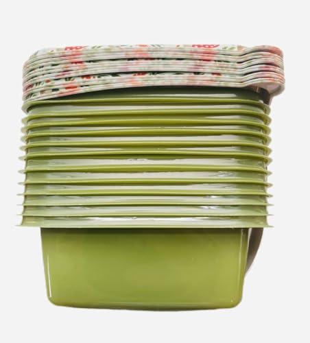 Core Essentials Food Storage Containers, 33.8 oz/1 L, Set of 24 Pieces (MUSHROOMS)