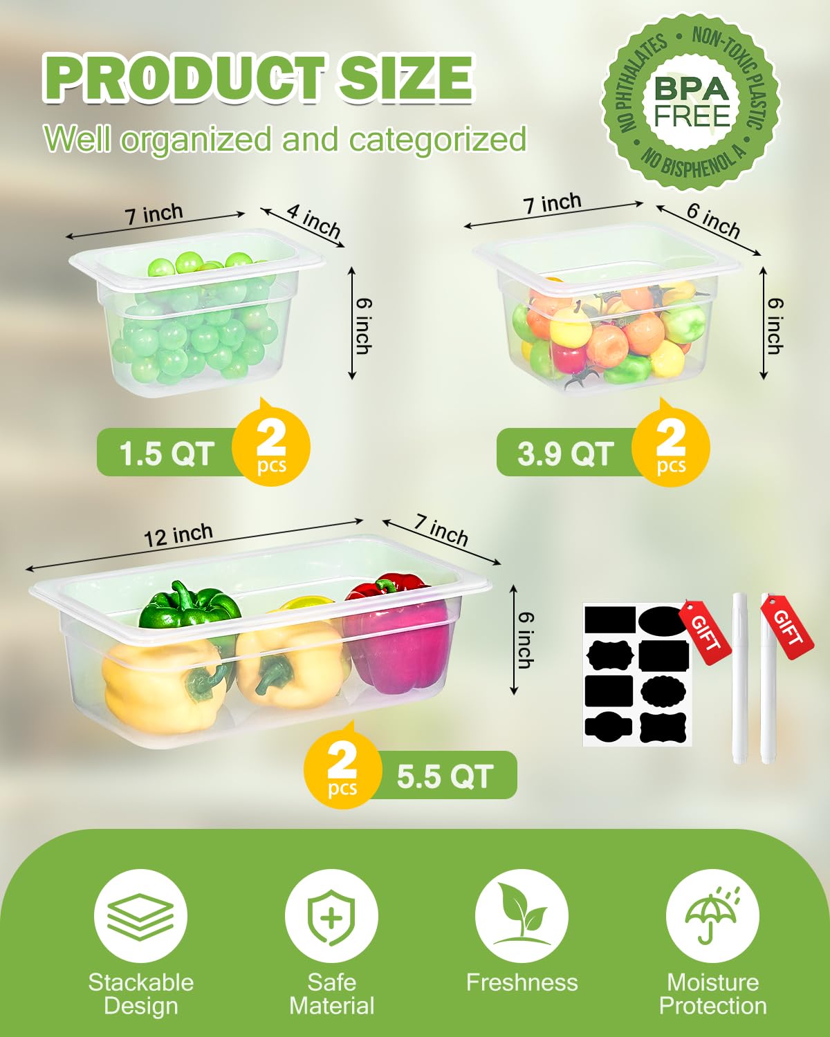 1/3-1/6-1/9 Size&6 Inch Translucent NSF Food Pan: 9 PCS[Total Seal] [Hot&Cold Resistant] Food Storage Containers with Lids, Topping Salad Bar Container (BPA-FREE)