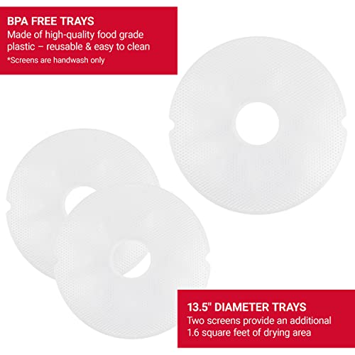 NESCO LM-2-6 Round Plastic Mesh 13 1/2" Clean-A-Screens, for Dehydrators, (Pack of 2)