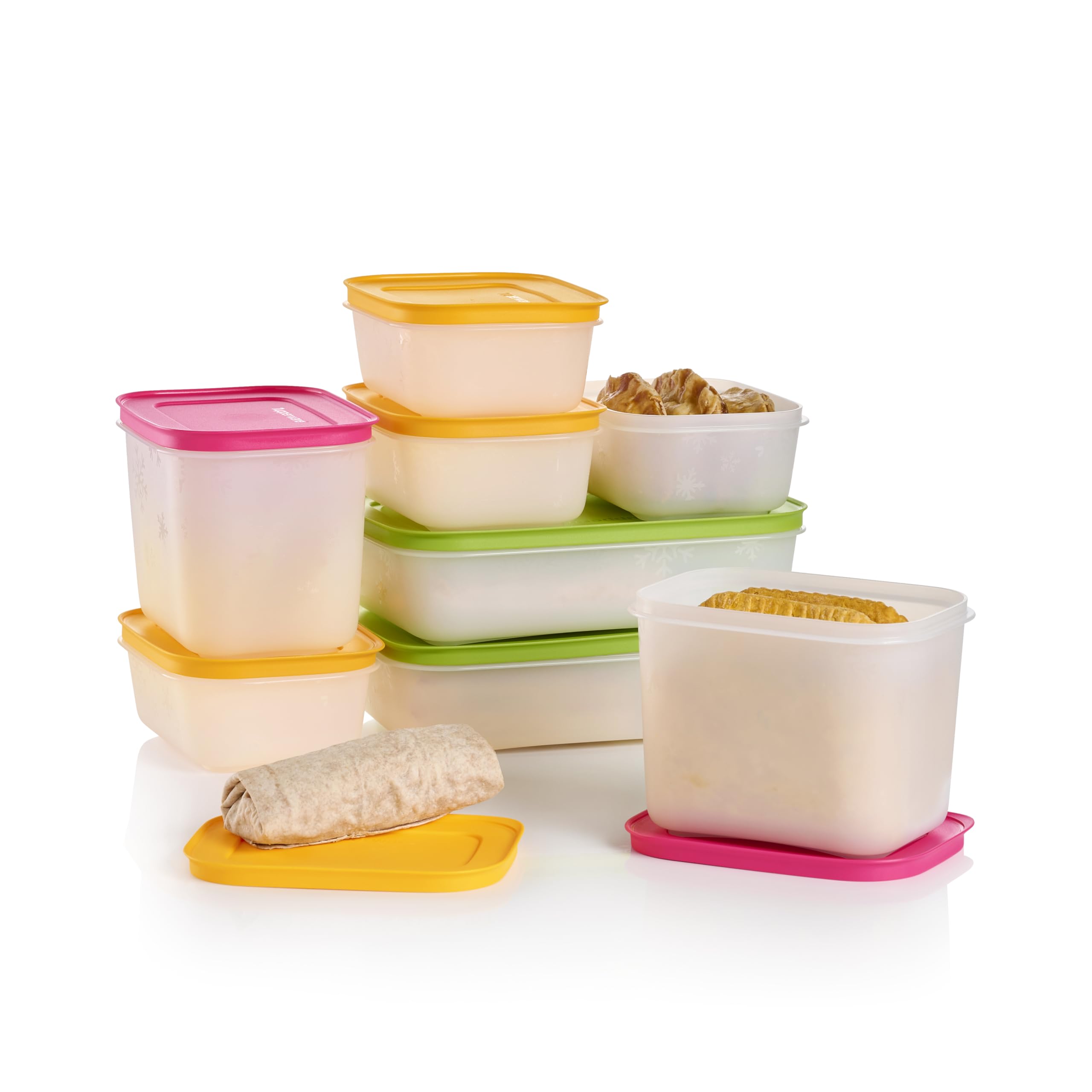 Tupperware Freezer Mates Gen II 8 Piece Food Storage Container Set, Dishwasher Safe and BPA Free (8 Containers, 8 Lids)