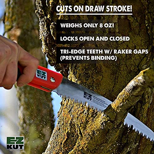EZ KUT Wow Folding Saw 10 Inch - Foldable Hand Saw for Trees and Wood Cutting Folding Camping Saw Small - Folding Pruning Saw for Tree Trimming Pruning Knife Folding Bone Saw Hunting Pocket Saw Steel