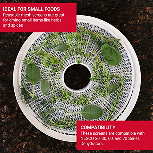 NESCO LM-2-6 Round Plastic Mesh 13 1/2" Clean-A-Screens, for Dehydrators, (Pack of 2)