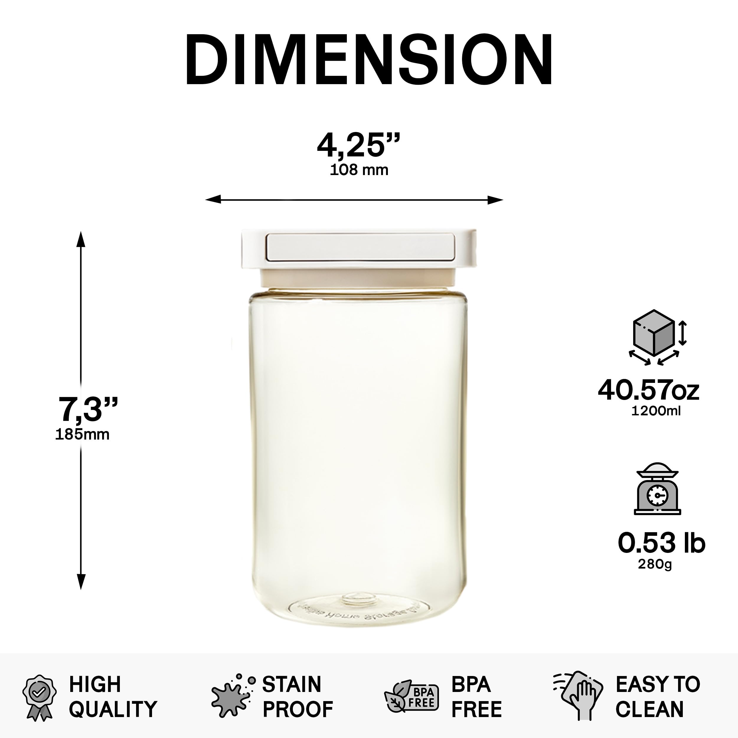 Cliik 3-Pack Magnetic Stackable Kitchen Containers, Jars for Organization and Storage, Kitchen Storage & Pantry Organizer with Lid, Shatterproof, Leakproof & Airtight
