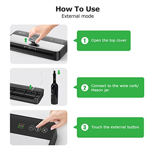 FRESKO Full Automatic Vacuum Sealer Machine, EasierVac Hands-Free Food Sealer with Bag Detection and LED Indicator (V5)