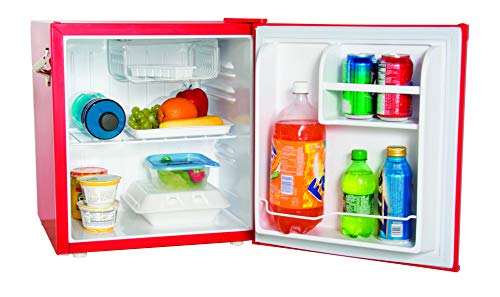 FRIGIDAIRE EFR176-RED 1.6 cu. ft. Retro Bar Fridge with Side Bottle Opener, Red