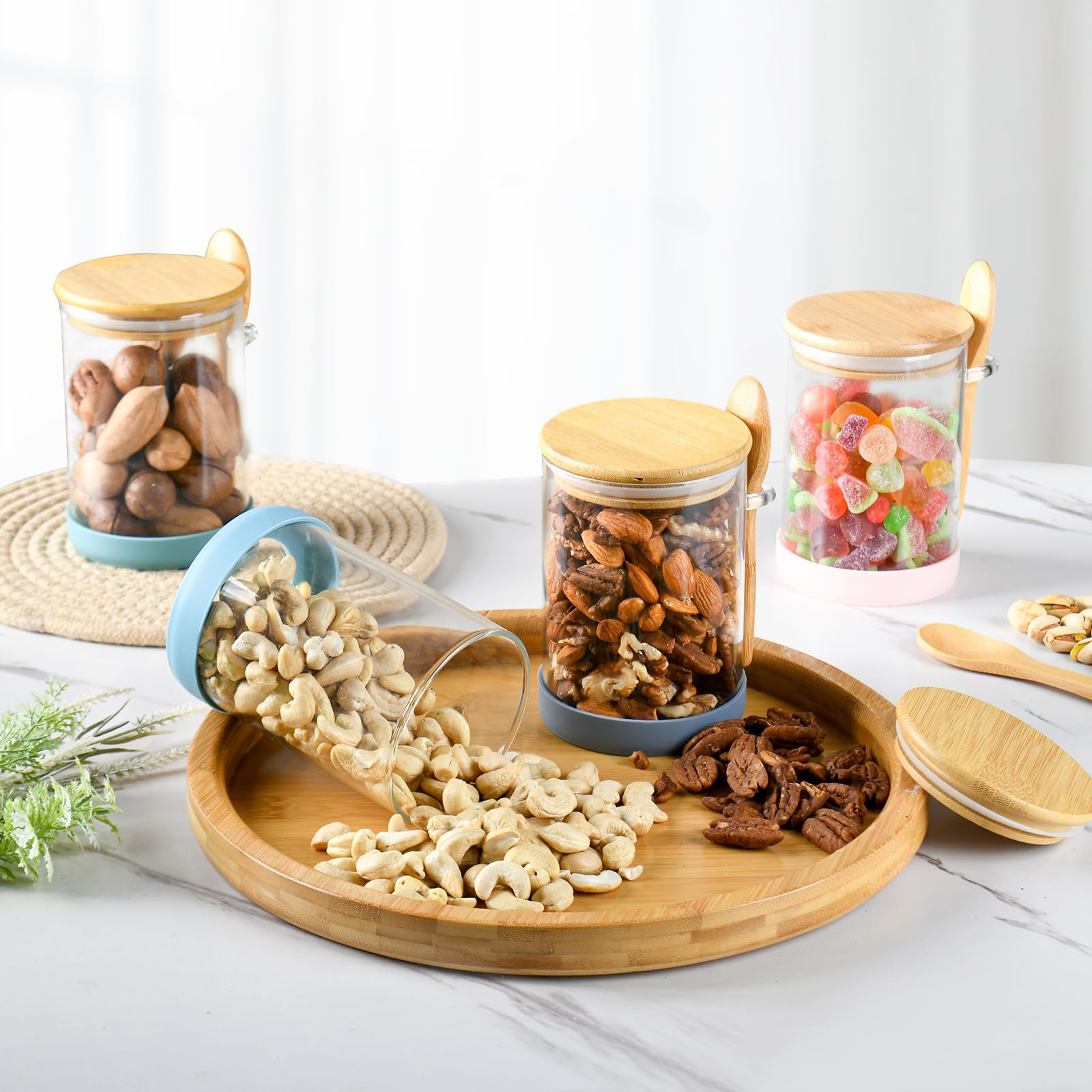 CHEODIN Overnight Oats Containers with Lids,16oz Overnight Oats Jars, 6Pack Oatmeal Cups,Meal Prep Containers,Glass Meal Prep Containers with Lids
