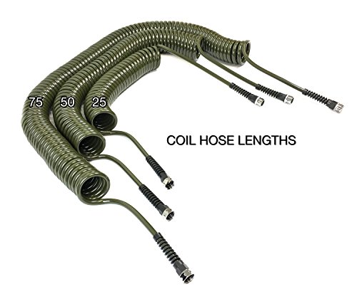 Water Right 300 Series (3/8") Coil Garden Hose, Drinking Water Safe, 25-Foot, Lead-Free Brass Fittings, Rosemary