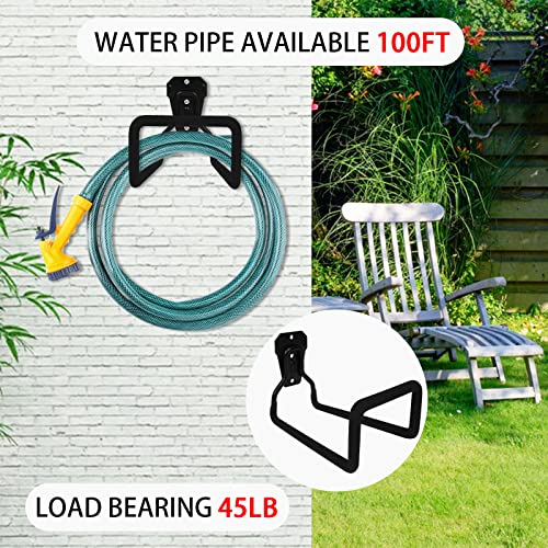 Luoximo Garden Water Hose Holder - Heavy Duty Hose Hanger Wall Mounted for Outside, Sturdy Hose Holder Freestanding Metal Hose Hook with Installation Guide(100ft)