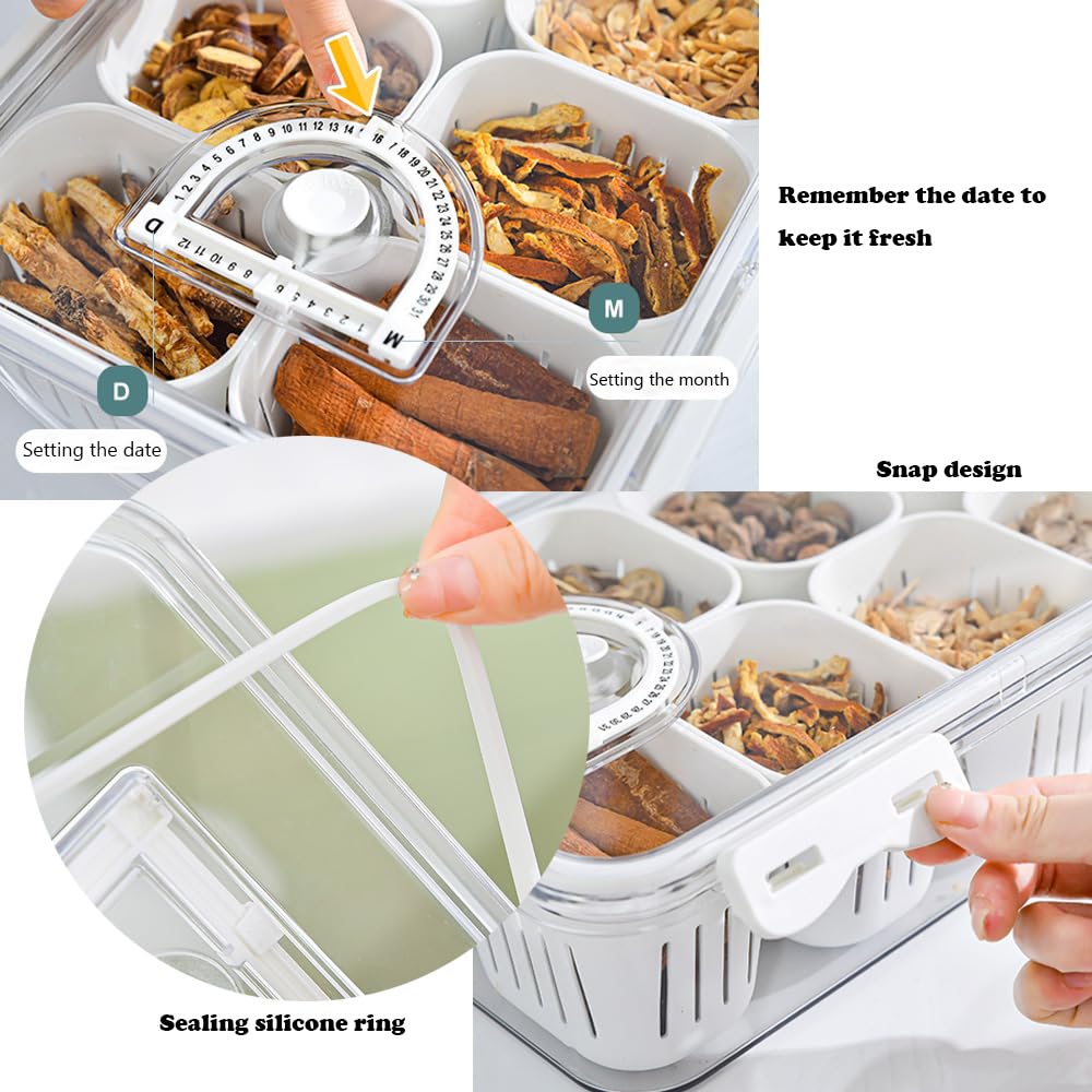 Mimeile Fruit Serving Trays with Lid Divided Veggie Tray Snack Serving Platter Vegetable Storage Box Draining Basket Fridge Organizer Container for Salad Cooking Party Picnic Travel