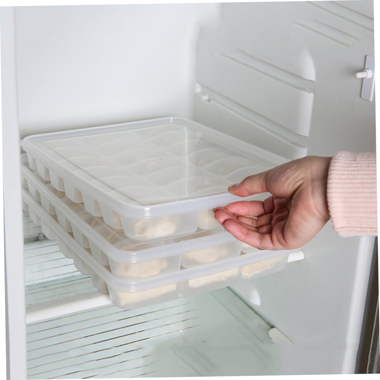 NAMOARLY 1pc Dumpling Container Food Container Dumpling Storing Divider Case Dumpling Organizer Dumpling Holder Fresh Keeper Produce Saver Containers Ice Cube Tray Ice Mold Tray