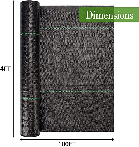 4ft x 100 ft Weed Barrier Landscape Fabric Heavy Duty Weed Control Fabric Eco-Friendly Ground Cover Weed Cloth