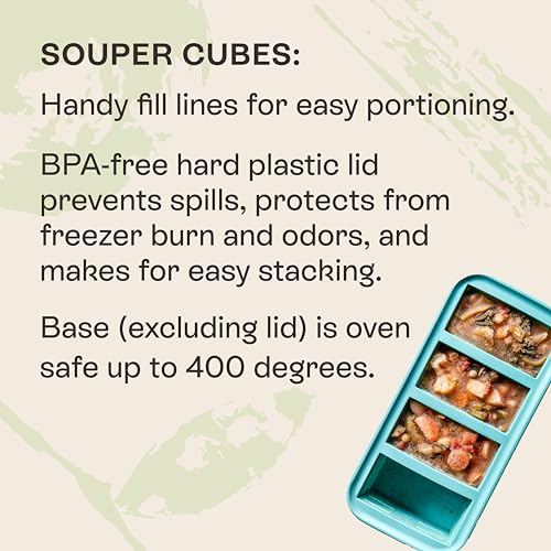 MightyNest 2 Piece Freezing Set | Souper Cubes 1 Cup Freezer Tray | Stasher Mega Silicone Bag | Reusable | Meal Prep | Portion Control | Dishwasher Safe | Oven Safe | Prevents Food Waste | Giftable