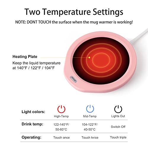 Coffee Mug Warmer & Not A Day Mug Set, Electric Cup Warmer for Desk Office Home, Beverage Warmer with 2 Temperature Setting, 8-Hours Auto Shut Off, Best Birthday Gift Ideas for Women