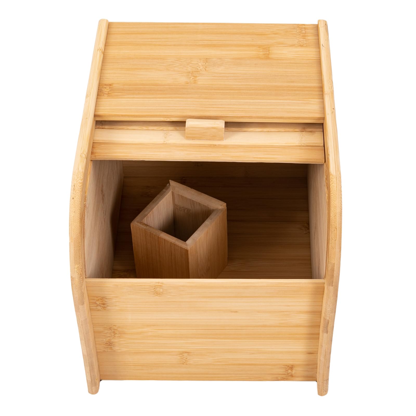 KONKENIE 10kg/22lbs Bamboo Rice Storage Container Wooden Cereal Grain Soybean Flour Storage Dispenser Rice Container Box with Sliding Lid & Measuring Cup for Home Kitchen Restaurant (22Lbs)