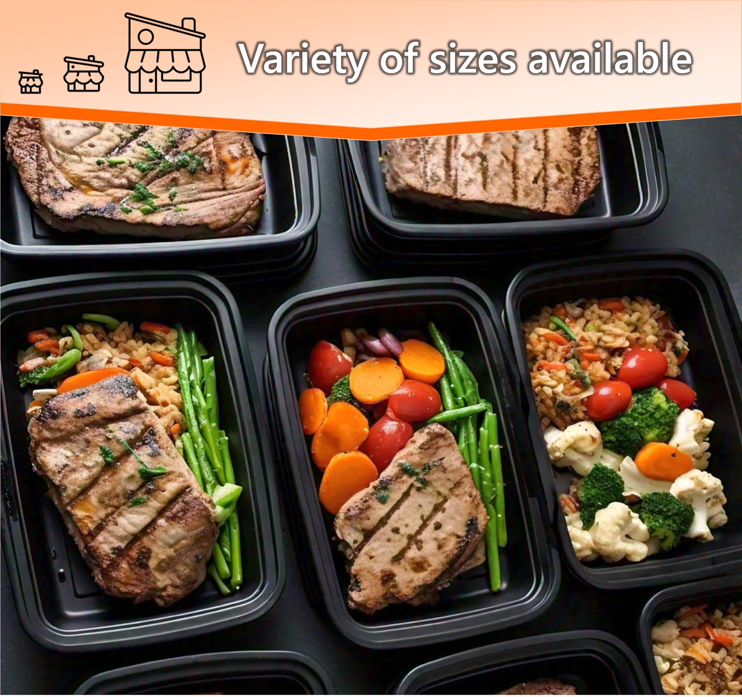 Mr Miracle Meal Prep Containers with Lids - 50 Pack, 24 Oz Take Out Containers With Lids - Leakproof, Microwave & Freezer Safe Disposable Food Containers for Meal Planning & Storage