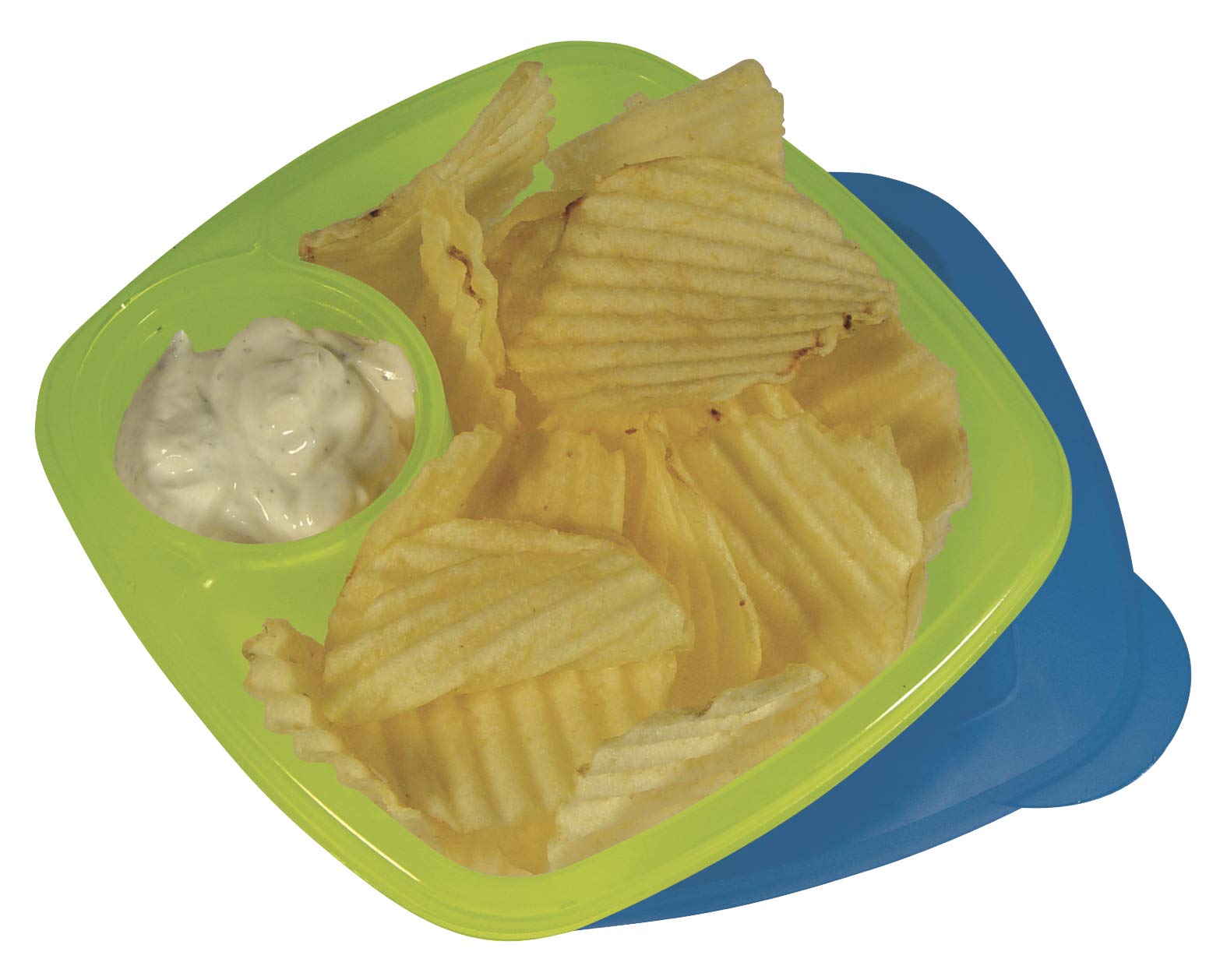Take A Dip 2 the Side Food Container Keeps Dips, Fruit, Chips, Sandwiches, & More Separate & Ready for Lunch, Two Pack