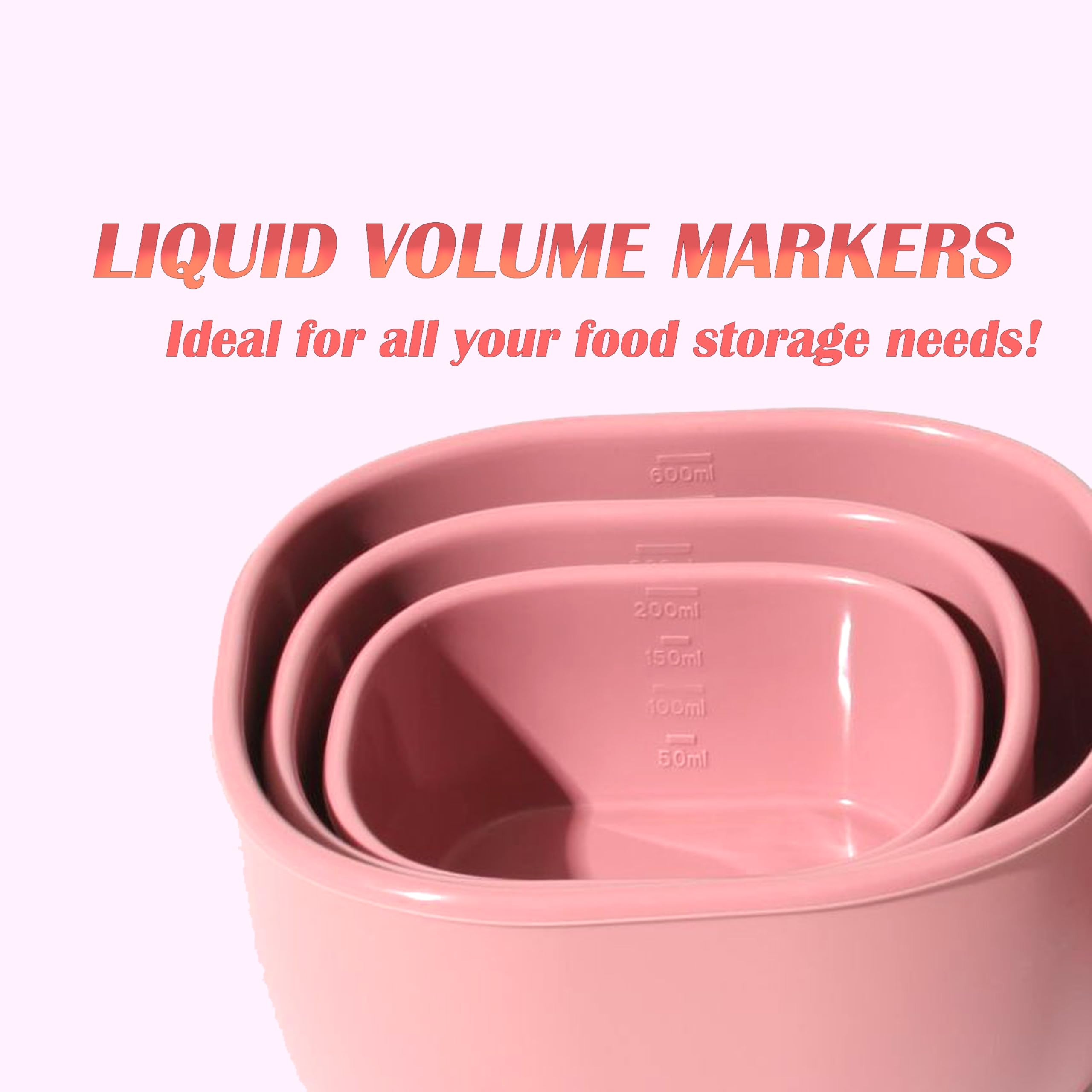 Nesting Silicon Storage Containers with Lids β Set of 3 Nesting food storage containers, Food Reusable Meal Prep, Airtight, Dishwasher and Freezer Safe (90g, 155g, 257g) Pink