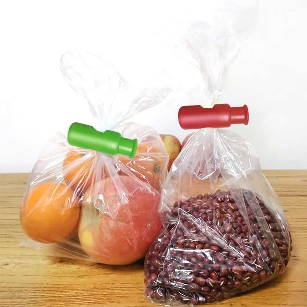 AOEMSMEISN Bread Bag Clips, Upgrade Squeeze and Lock Chips, Reusable Grocery Bag Clips (Red, 12pcs)