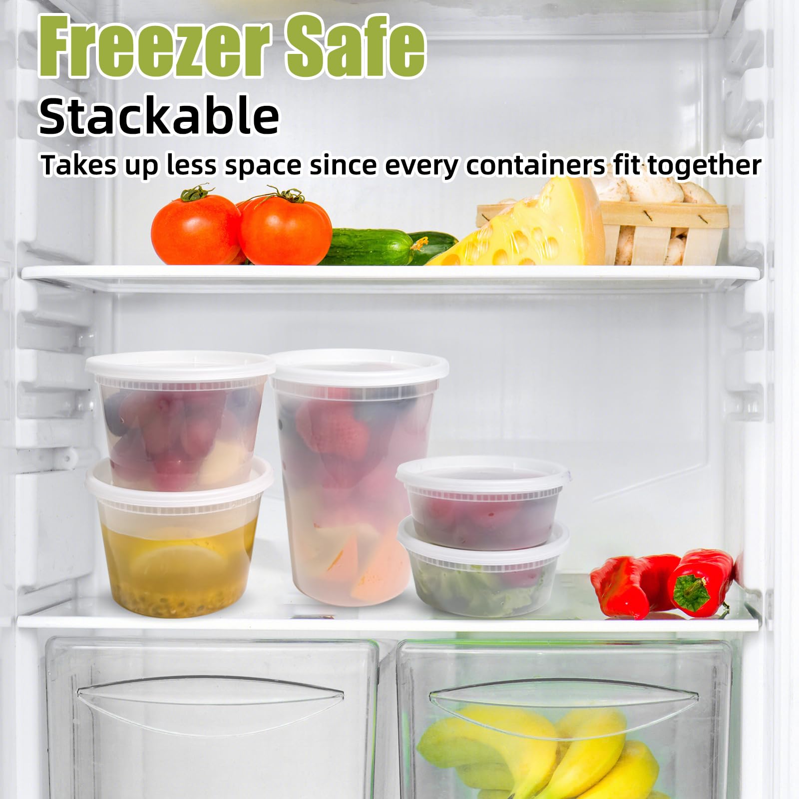 EASYTRIP 24 Pack plastic Food Storage Containers 32 oz,Deli Containers With airtight lid,Disposable Meal Prep Containers/BPA Free/Freezer Safe/Dishwasher Safe/Microwave Safe/Stackable