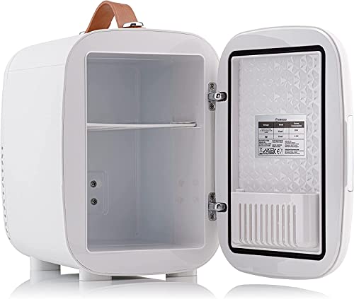 Subcold Pro4 Luxury Mini Fridge Cooler 4 Litre / 6 Cans AC & Exclusive USB ECO Power Option | Portable Small Refrigerator For The Office, Bedroom, Car, Travel, Skincare & Cosmetic (Gray)