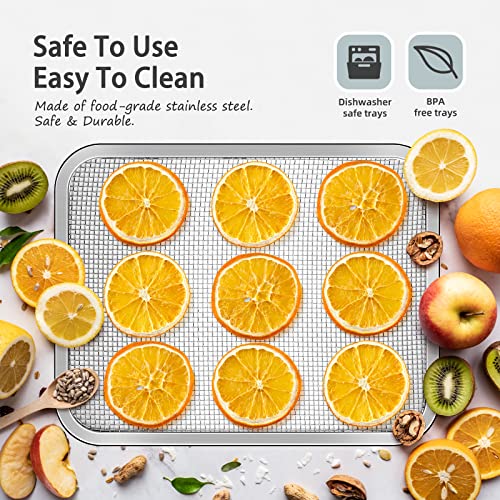 Septree Food Dehydrator 4 Stainless Steel Trays Food Dryer Machine with Digital Timer, Temperature Control and Safety Over Heat Protection for Jerky Herbs Fruit Veggies Snacks