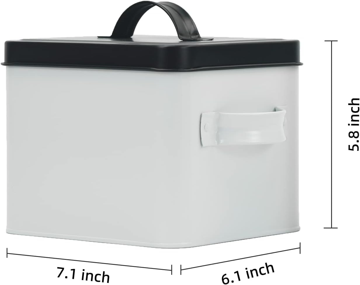 LF LIKEFAIR Kitchen Canisters for Countertop Set of 2 with Customizable Chalkboard Labels & Marker Pen - Iron Kitchen Canisters with Lids - Canisters Sets for the Kitchen - White Kitchen Canister Set