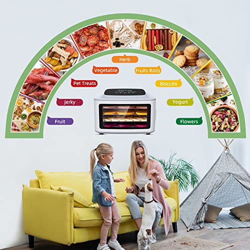 Septree Food Dehydrator 4 Stainless Steel Trays Food Dryer Machine with Digital Timer, Temperature Control and Safety Over Heat Protection for Jerky Herbs Fruit Veggies Snacks