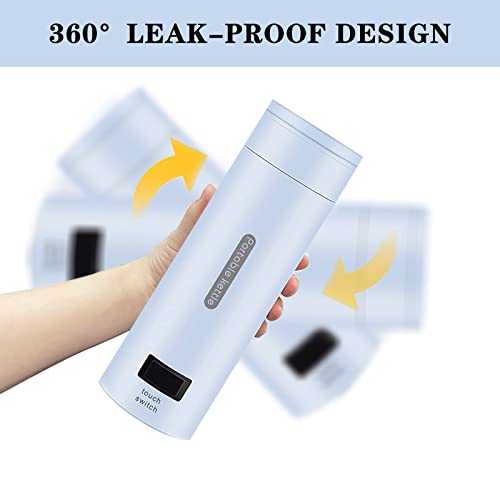 Travel Electric Kettle Small Portable Electric Kettle, 380ML Mini Tea Kettle with 4 Variable Presets, 304 Stainless Steel Kettle Water Boiler, Auto Shut-Off & Boil Dry Protection, BPA Free(Blue)