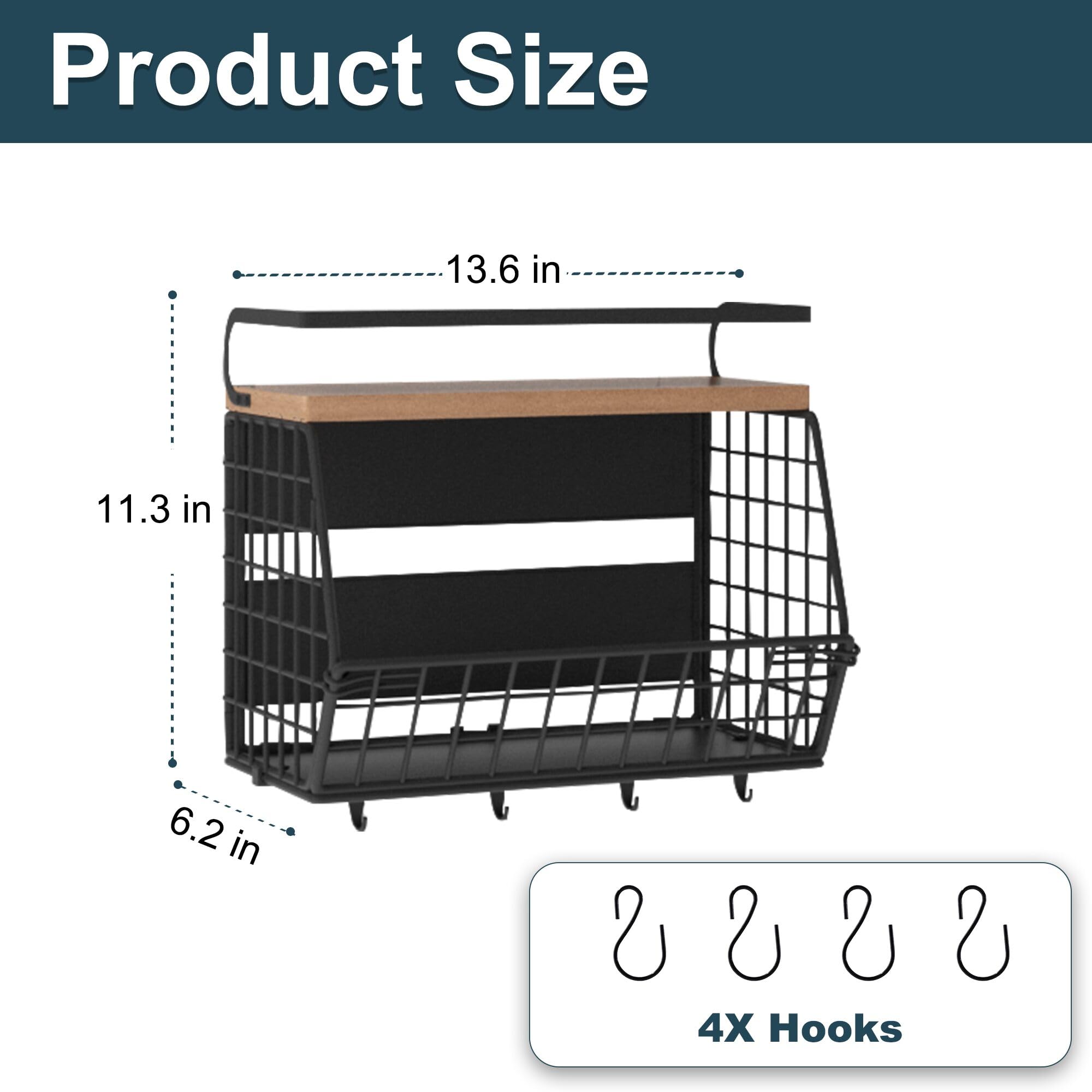 Clothink Magnetic Shelf for Fridge, Onion and Potato/Spice/Snacks/Fruit and Vegetable Storage and Organizer, Wire Basket for Pantry, Kitchen Countertop, RV and Laundry