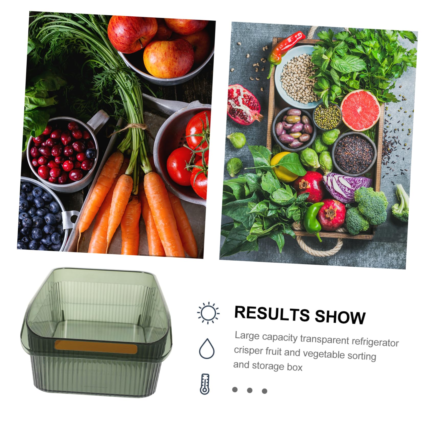 COLLBATH Tray for Fridge Refrigerator Organizer Bins Fruit and Vegetable Storage Containers Sturdy and Long-lasting Easy