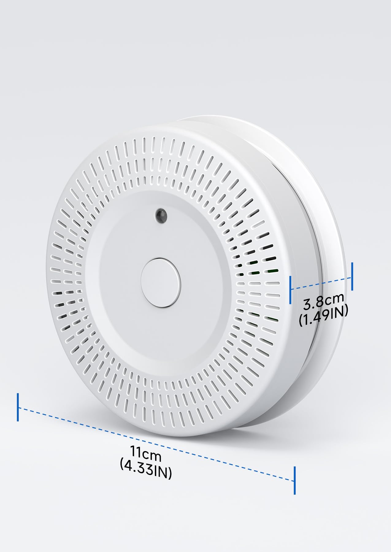 Smoke Detector, Lecoolife, 9V Battery Operated Smoke Alarm with LED Indicator, Silence Button, Battery Powered 10-Year, White, 3 Pack