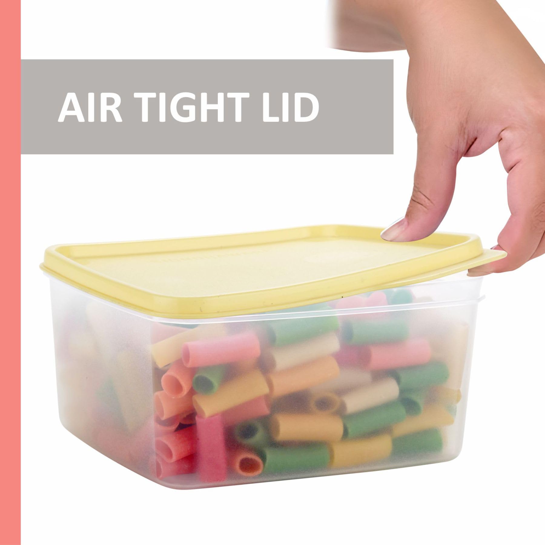 Food Storage Containers with Lids Set of 4 - 5oz, 16oz, 27oz, 84oz Leakproof Airtight Food Storage Containers β Non-BPA Transparent Plastic Containers for Food β Space Saving Nesting Design