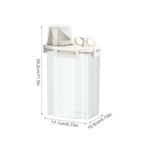 Jextou Cereal Containers Storage, Food Storage Box Canister Jars With Measuring Cup, Food Storage Containers, Airtight Food Storage Container With Lid, Household Cereal Dispenser For Flour Pasta