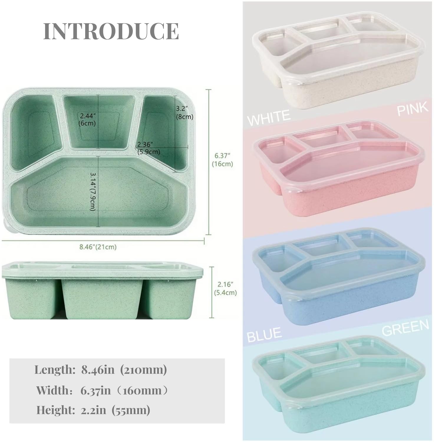 cozinester Meal Prep Containers - Versatile 4 Compartment Snack Containers for Efficient Lunch Storage - Durable and Reusable Lunch Containers for Organized Meal Planning (Pack of 4)