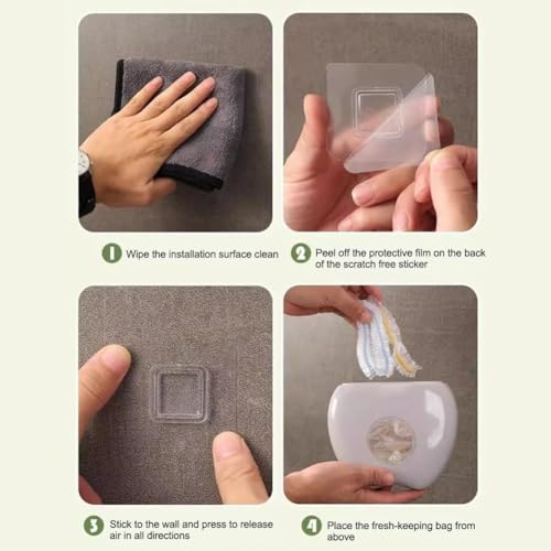 Plastic Wrap Storage Box, plastic wrap storage box dispenser,Plastic Food Wrap Bag Storage Organizer for Fresh Keeping Bag,Multifunctional Wall-Mounted Kitchen Organizer for Fresh Keeping Bag