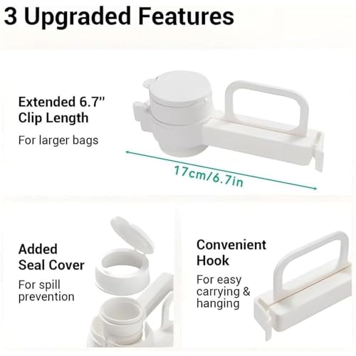Food Bag Sealing Clip with Pour Spout, Chip Bag Clips, Chip Bag Clips Set, Seal Pour Food Storage Bag Clip for Snack,Oatmeal,Coffee,Potato Chips (4Pcs)