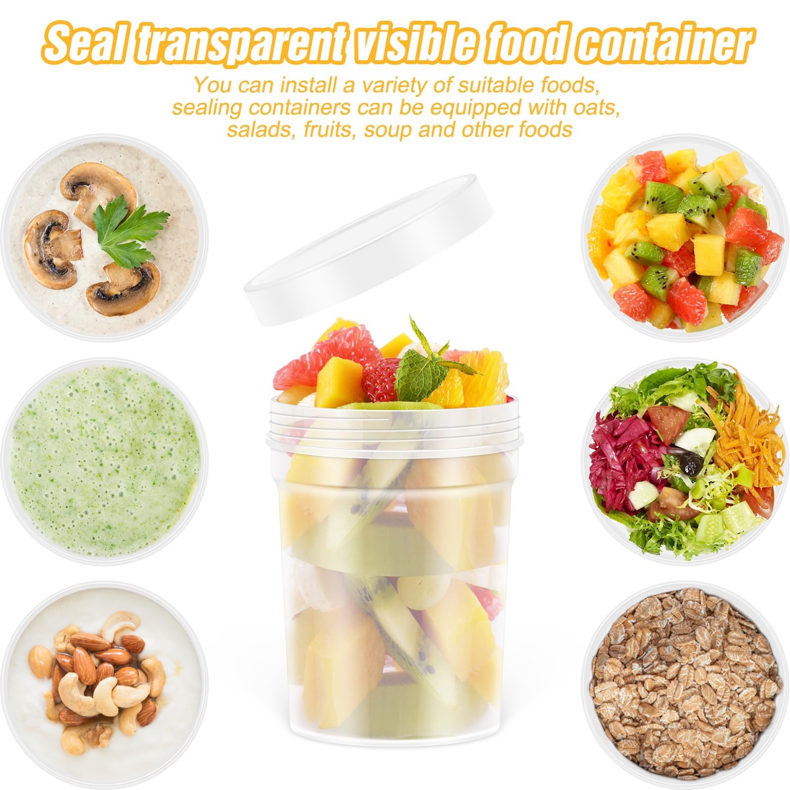 LEAWALK 32 oz Twist Top Deli Containers,Plastic Soup Freezer Food Storage Container With Lids, BPA Free,Leak Proof,Stackable,Microwave Dishwasher Safe-3 Pack