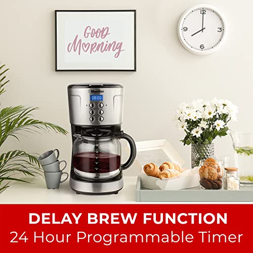 Mueller Ultra Coffee Maker, Programmable 12-Cup Machine, Multiple Brew Strength, Keep Warm