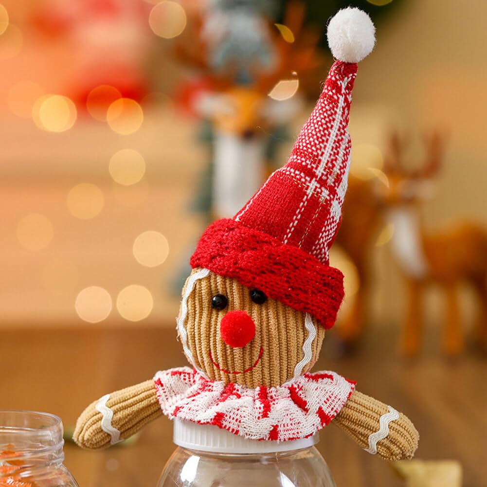 EUBUY 2Pcs Christmas Candy Jar with Gingerbread Man Shape Xmas Gingerbread Storage Organizer Xmas Cookie Jars Candy Box Christmas Party Snowman Container Gingerbread Decorations