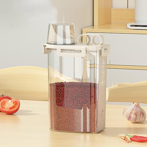 Jextou Cereal Containers Storage, Food Storage Box Canister Jars With Measuring Cup, Food Storage Containers, Airtight Food Storage Container With Lid, Household Cereal Dispenser For Flour Pasta