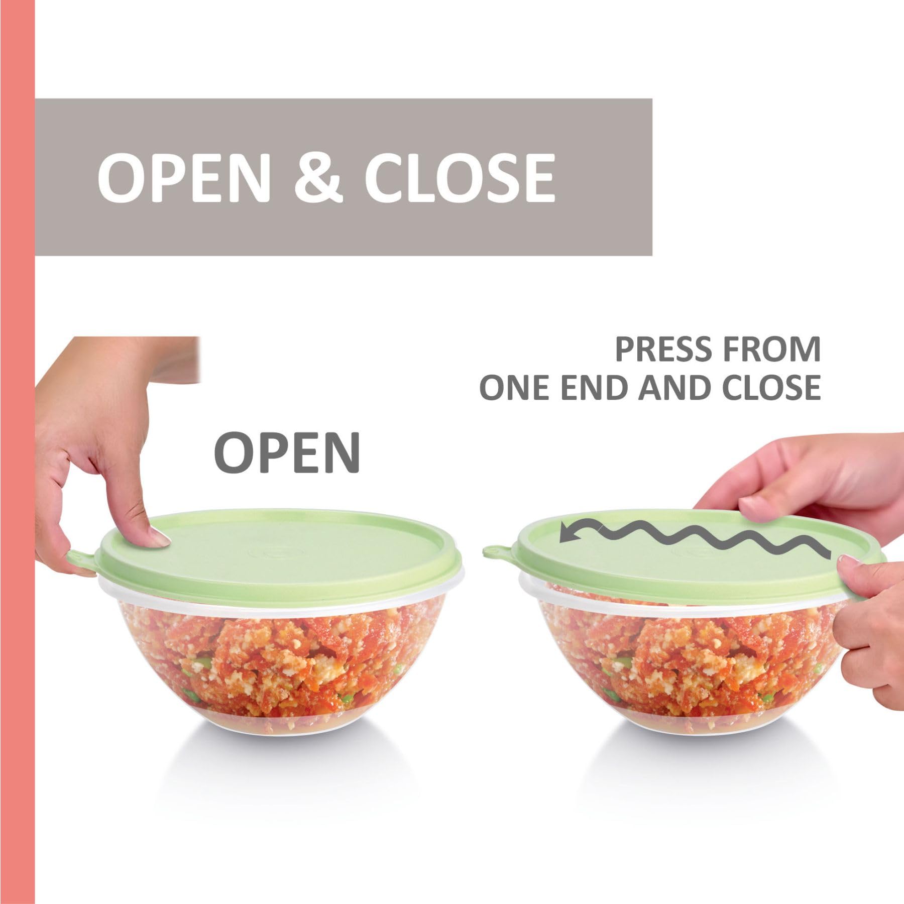 Food Storage Containers with Lids Set of 4 - 60oz, 40oz, 27oz, 13oz Meal Prep Containers Reusable Plastic β Food Safe Round Nesting Bowls with Airtight Leakproof Lids β Freezer and Dishwasher Safe