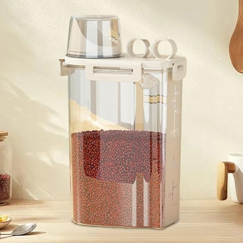 Jextou Cereal Containers Storage, Food Storage Box Canister Jars With Measuring Cup, Food Storage Containers, Airtight Food Storage Container With Lid, Household Cereal Dispenser For Flour Pasta