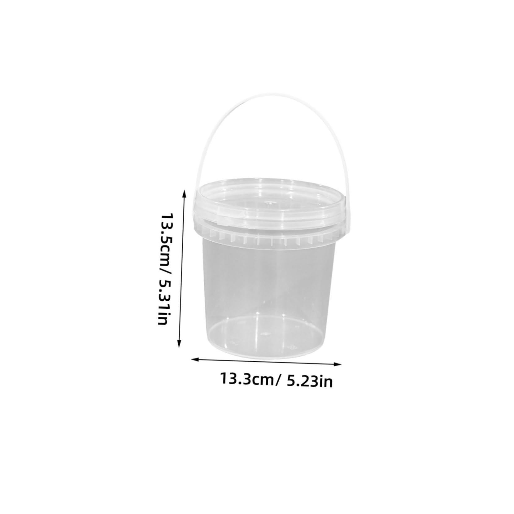 DOITOOL 3Pack Clear Plastic Bucket with Lid and Handle (1L) Ice Cream Tub with Lids, Food Grade Round Plastic Pail Container with Lid, Freezer Food Storage Containers