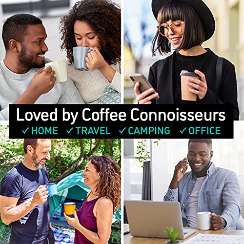 Coffee Gator French Press Coffee Maker - Thermal Insulated Brewer Plus Travel Jar - Large Capacity, Double Wall Stainless Steel - 34oz - Gray