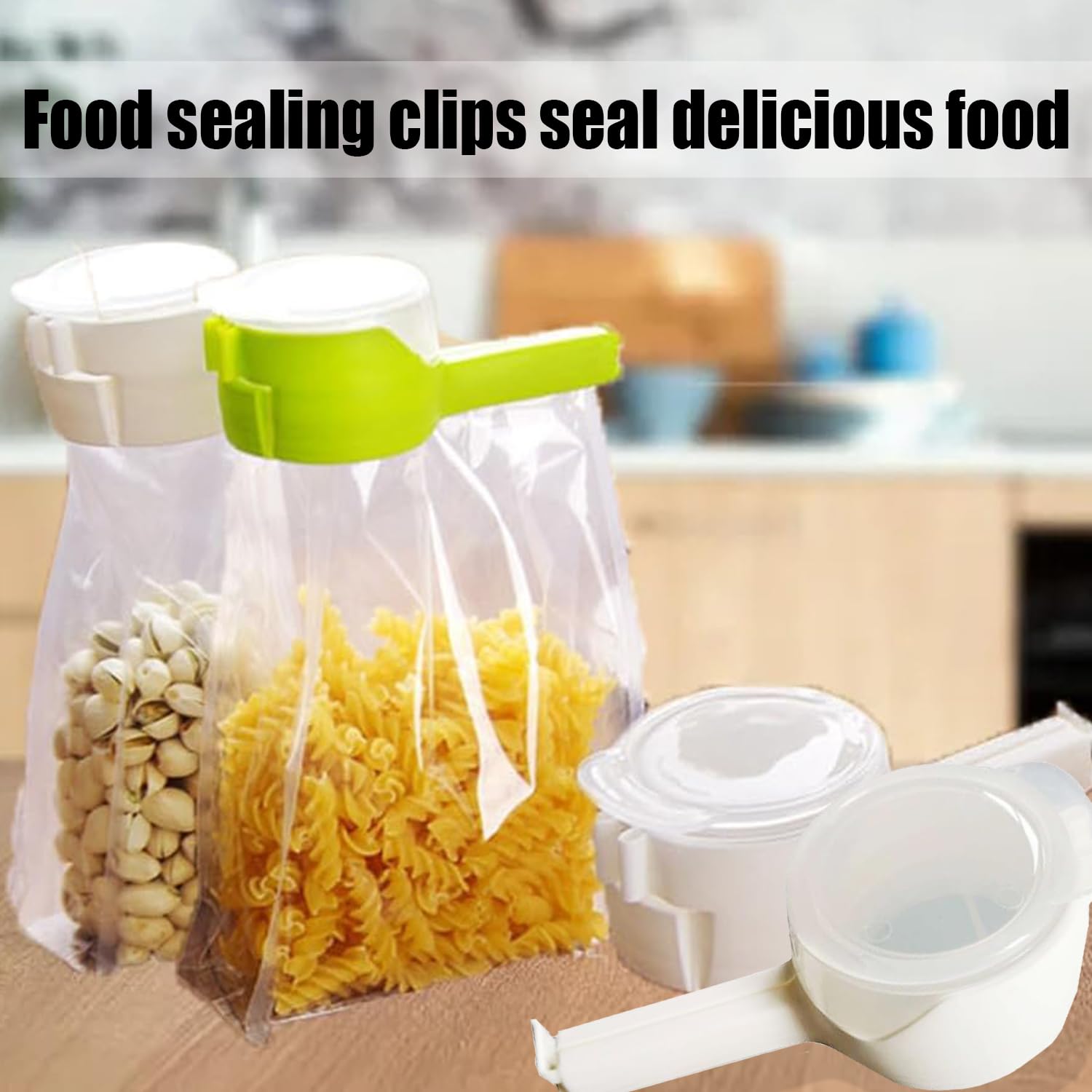2PCS Bag Clips with Pour Spout,Food Bag Clip With Pour Spouts,Bag Spout Clips,Seal and Pour Bag Clips,Reusable Plastic Cap Sealer Clips, Great for Organizing and Storing Food in the Kitchen(White)