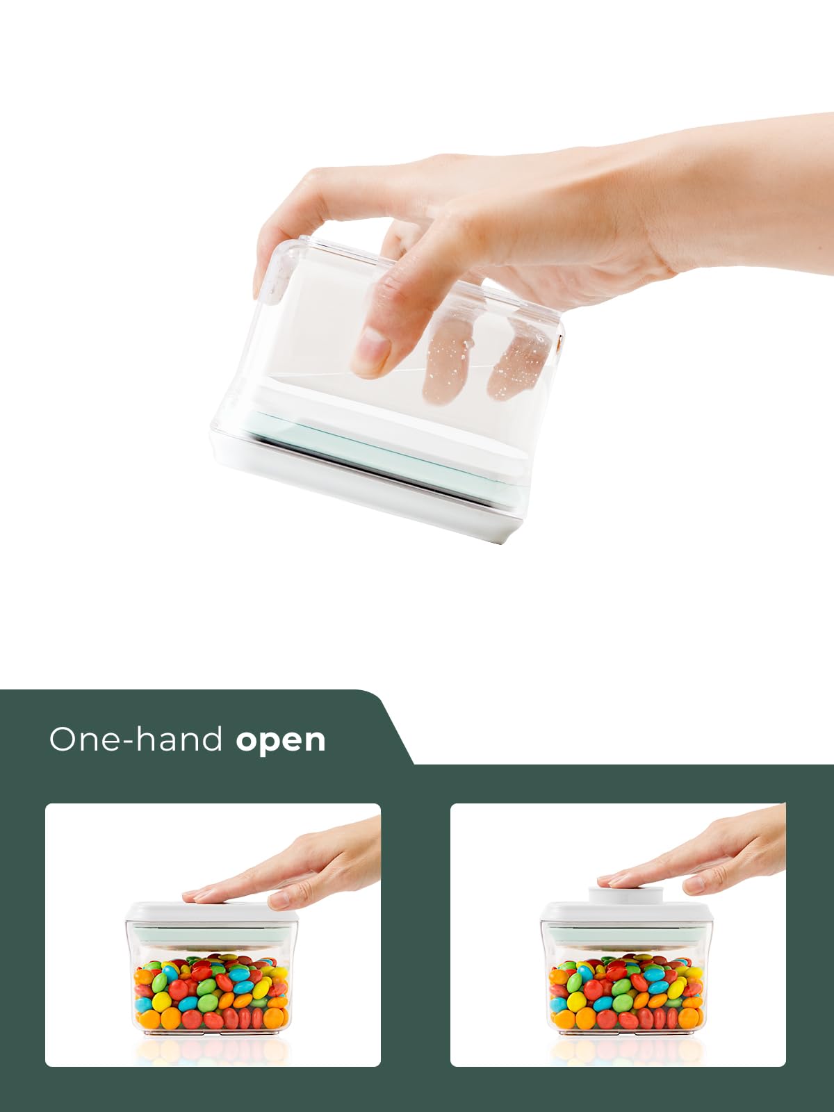 Tourdeus Mini Snack Containers - 0.3 Qt Pop Food Storage Containers, BPA Free Small Food Containers with Lids, Food-Grade Air Tight Containers Candy Jars 320ml