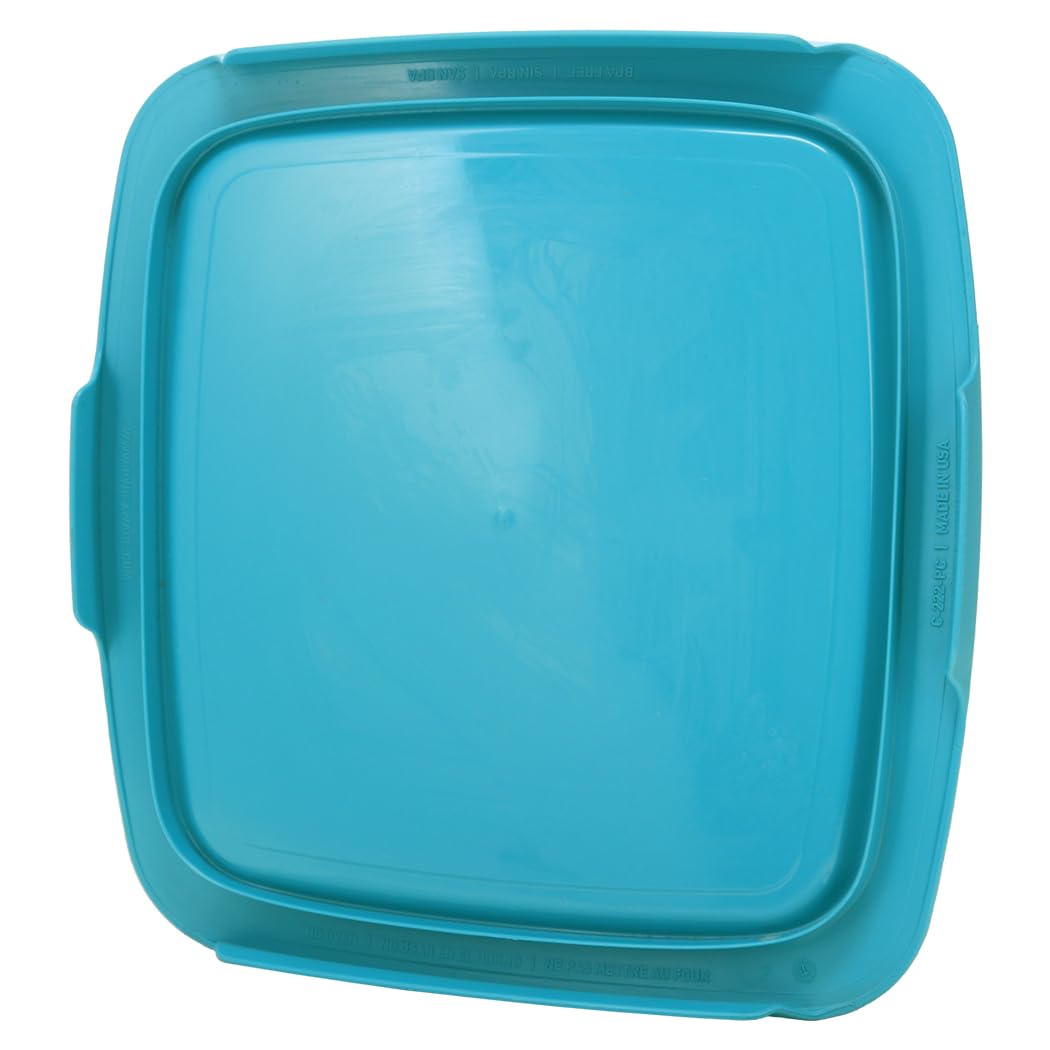 Pyrex C-222-PC 2qt Turquoise Easy Grab Lid (2-Pack)