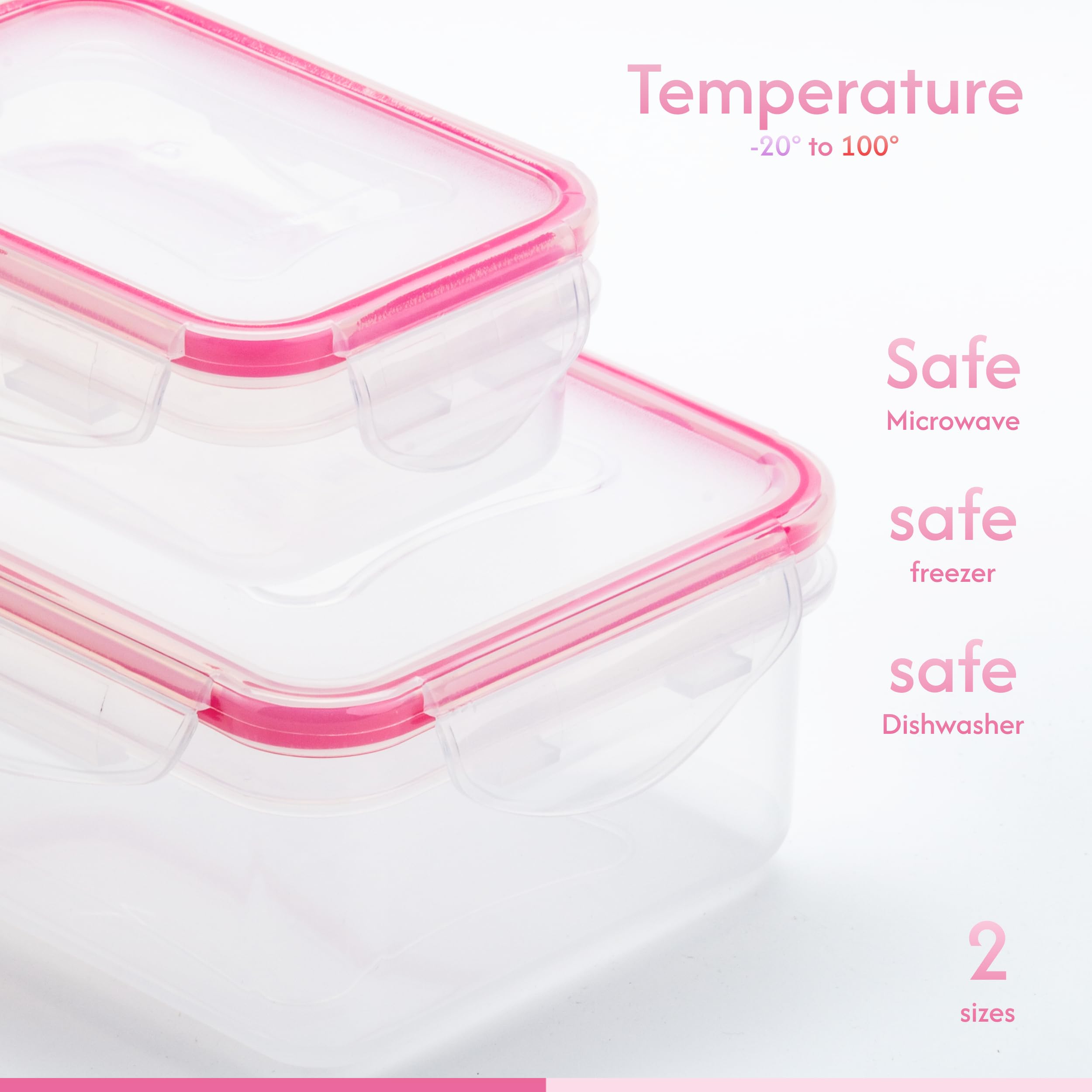 COVRESONET Airtight Food Container Set | 5 Pieces | 8oz & 34oz | Plum Red | Leakproof & Suitable For Home Food Storage