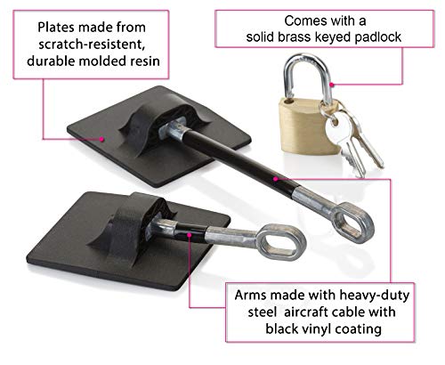 Computer Security Products Refrigerator Door Lock With Padlock, Black